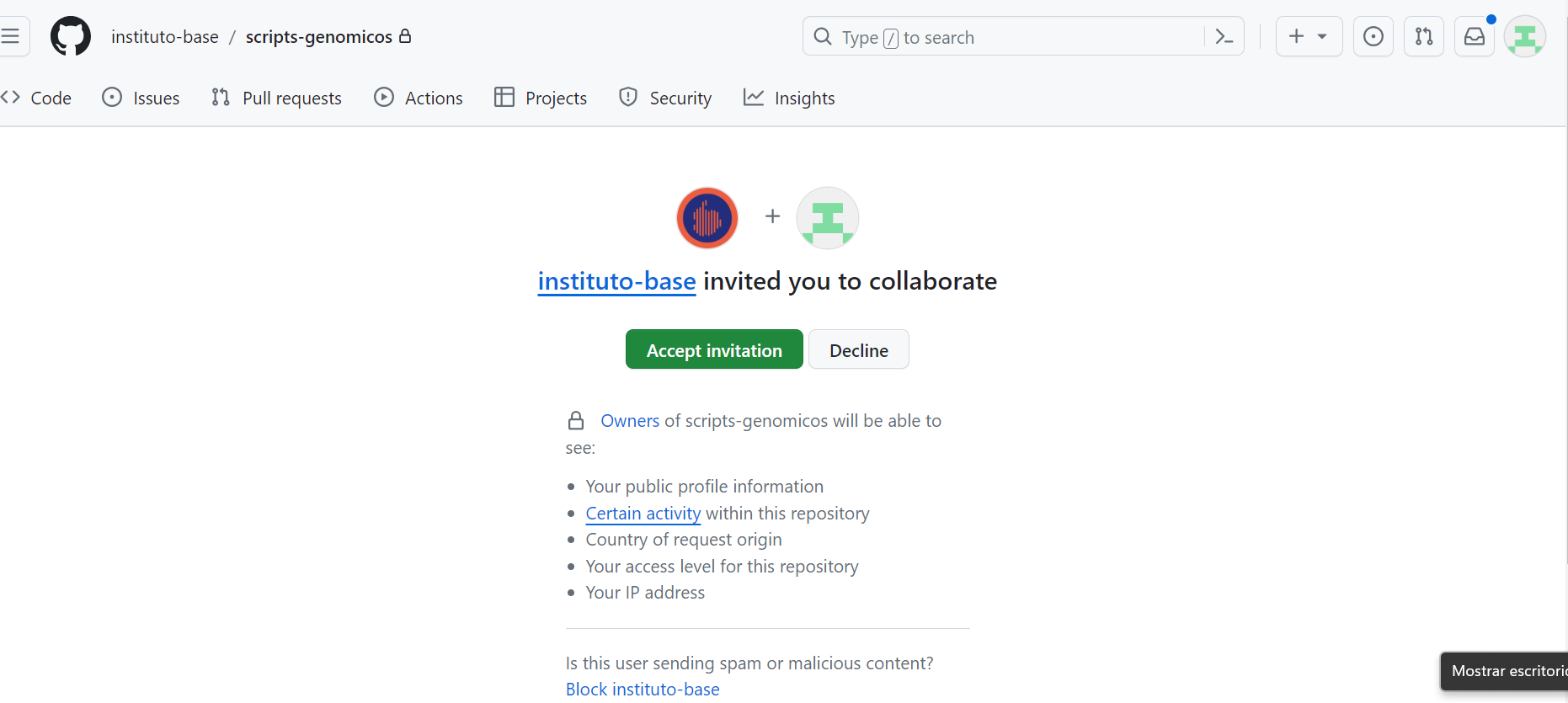 Instructivo acceso repositorios privados GitHub